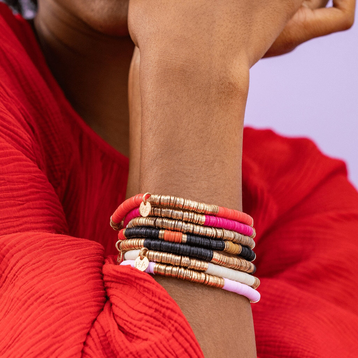 Grace Rainbow Stripes On Black Sequin Stretch Bracelet Rainbow/Black – INK+ALLOY, LLC