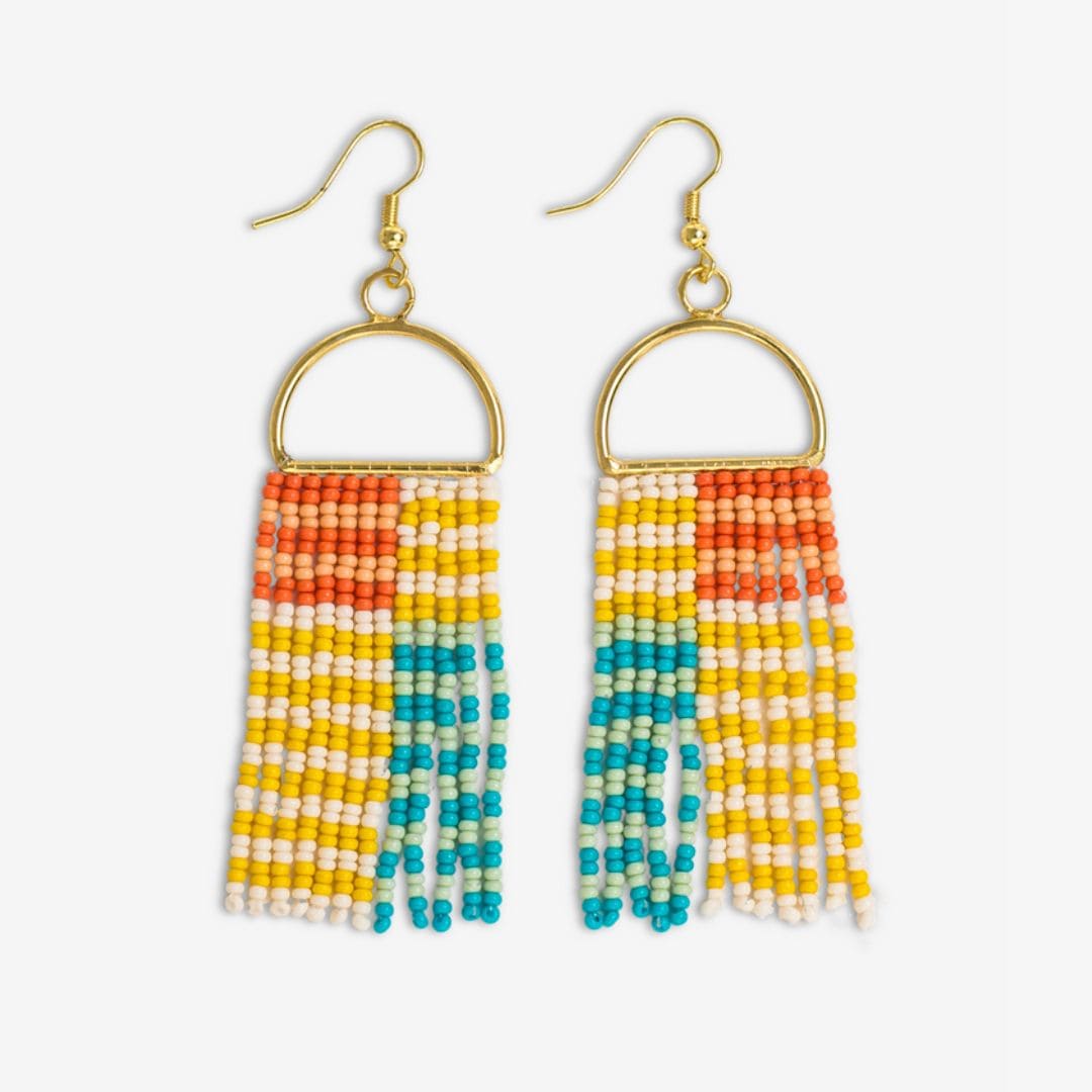 Allison Horizontal Striped Grid Beaded Earrings Amalfi – INK+ALLOY, LLC