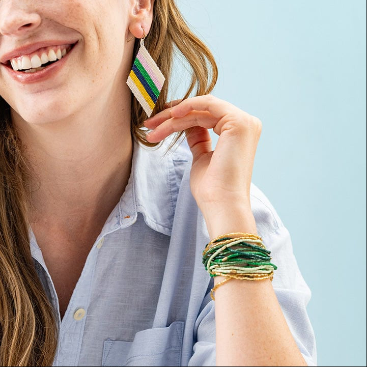Chelsea 18 Strand Luxe Beaded Bracelet Set Green – INK+ALLOY, LLC