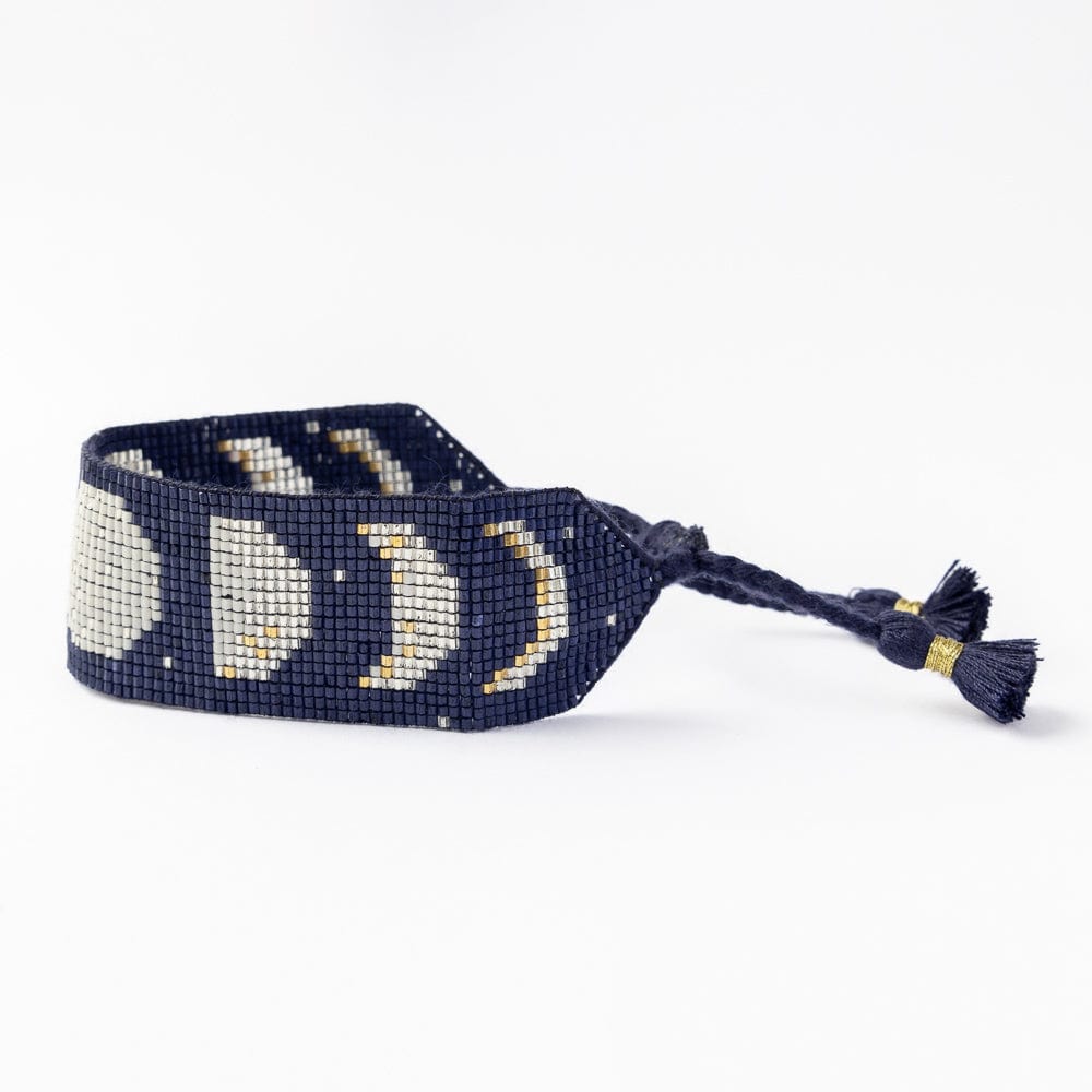 Erin Moon Phases Adjustable Beaded Bracelet Navy – INK+ALLOY LLC