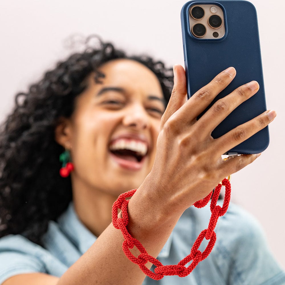 Game Day Beaded Bag Chain Red + Black – INK+ALLOY, LLC