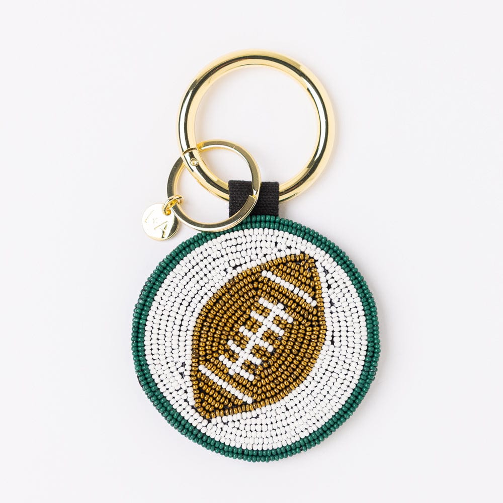 Game Day Football Beaded Bag Charm Green + White – INK+ALLOY LLC