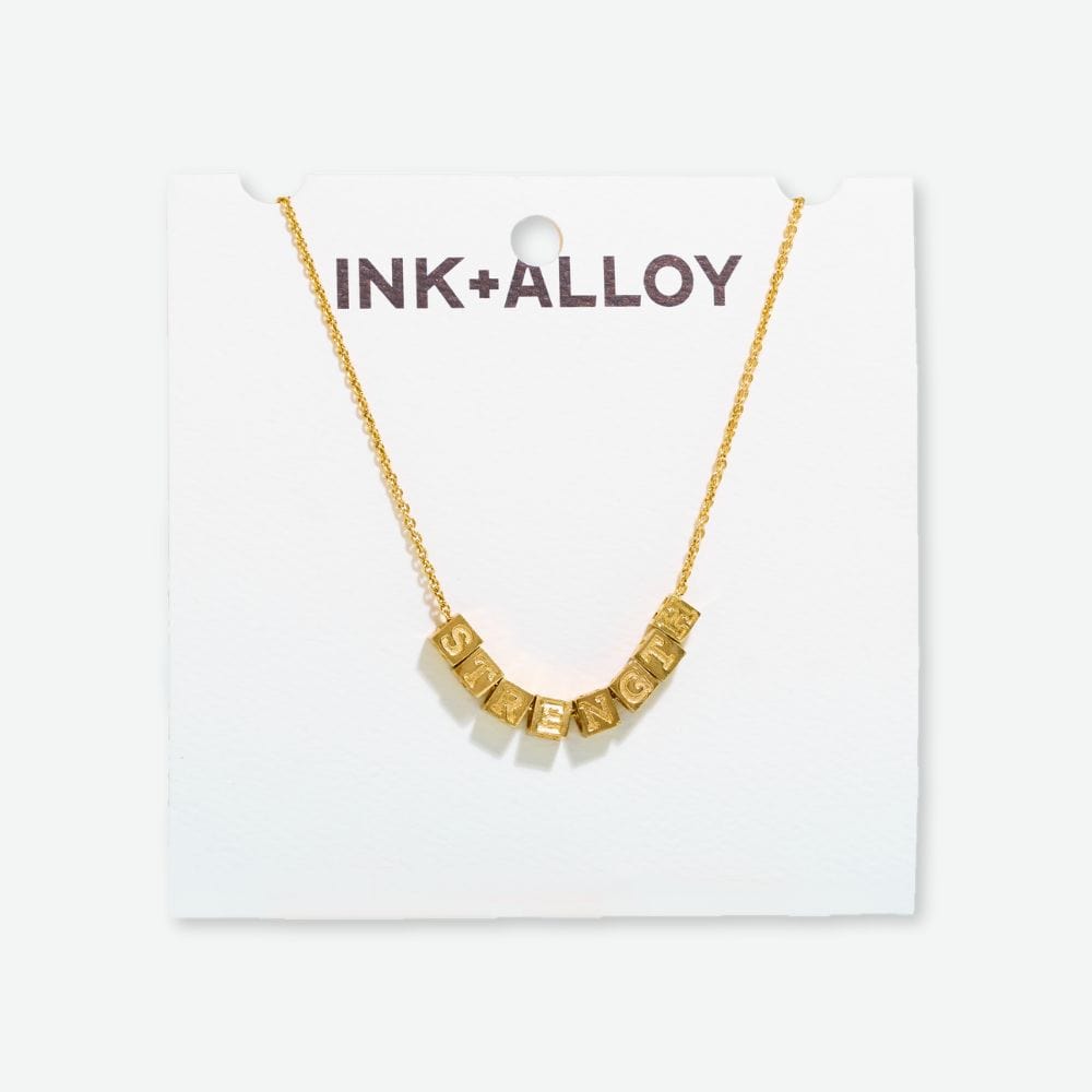 Goldie Chain Necklace With Brass Letters 16" With 1.5" Extension Stren ...