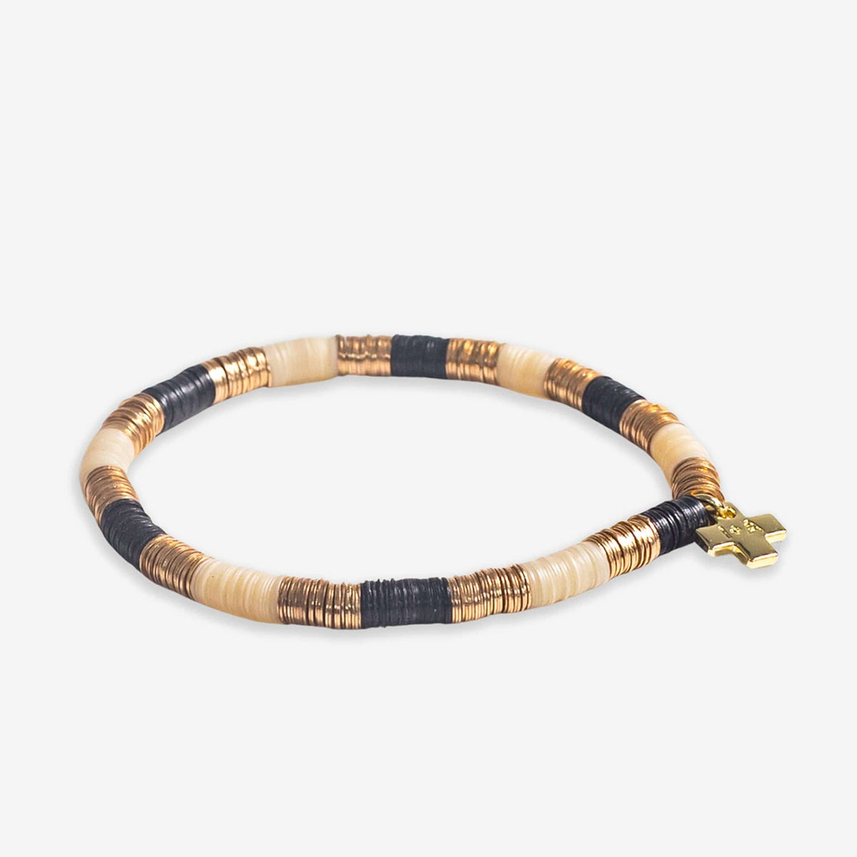 Grace Small Uniform Colorblocks With Gold Sequin Stretch Bracelet Blac ...