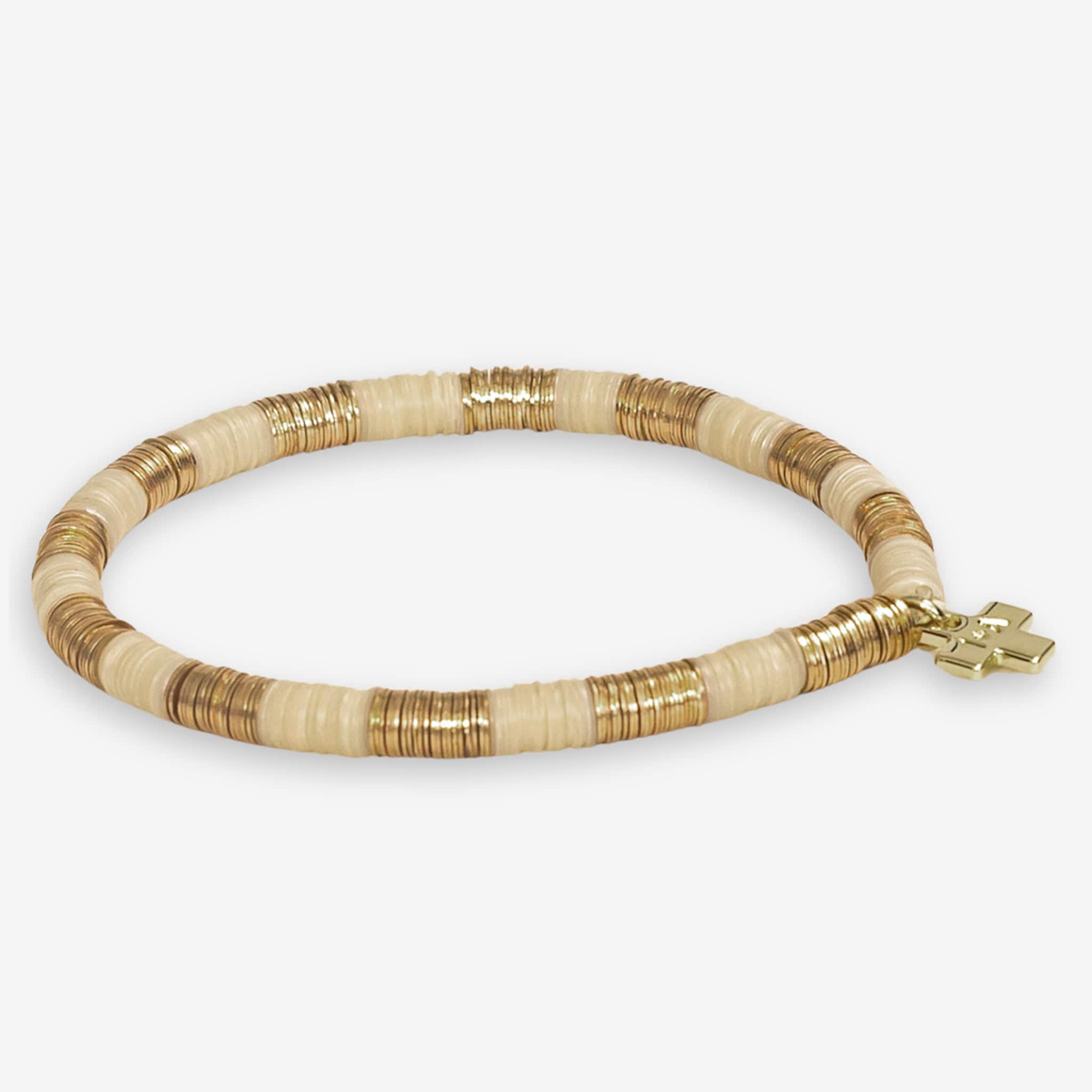 Grace Small Uniform Colorblocks With Gold Sequin Stretch Bracelet Ivor ...