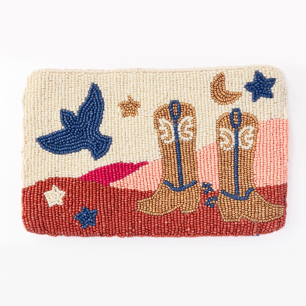 PREORDER - Leila Boot Seed Bead Clutch With Strap – INK+ALLOY, LLC