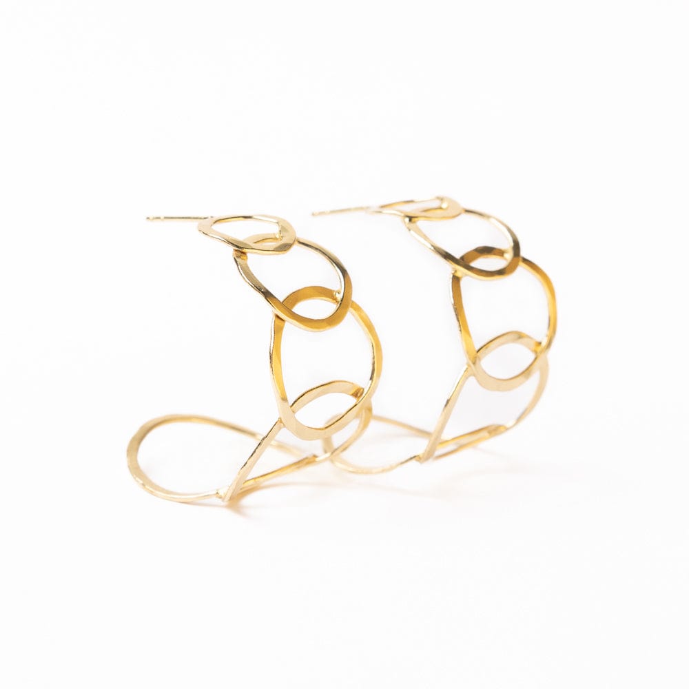 Lindsey Overlapping Chain Link Hoop Earrings Brass – INK+ALLOY, LLC