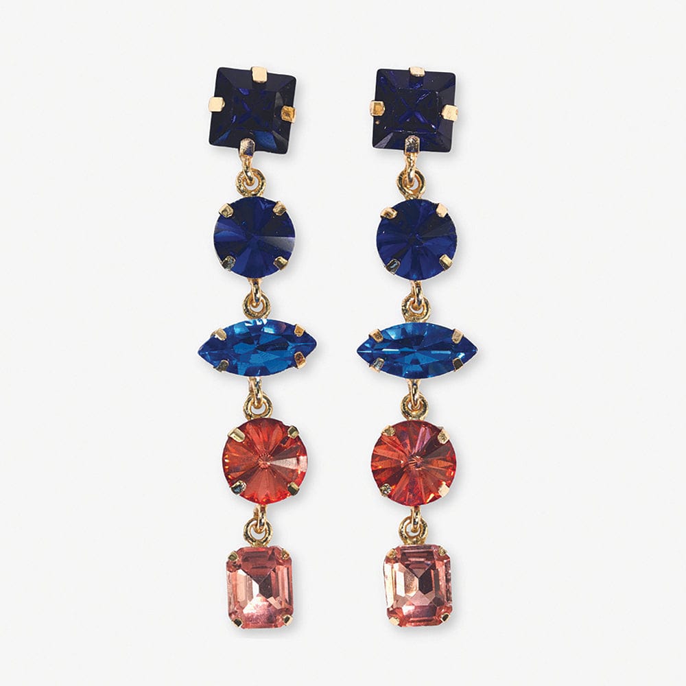 Priscilla 5-Tier Mixed Stones Drop Earrings Rust + Lapis – INK+ALLOY, LLC